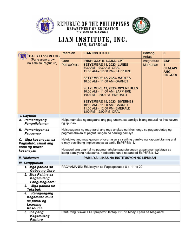 Esp Q1 WK2 DLL | PDF