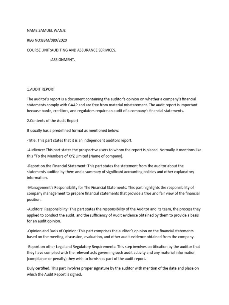 Audit Report-Wps Office | PDF | Auditor's Report | Audit