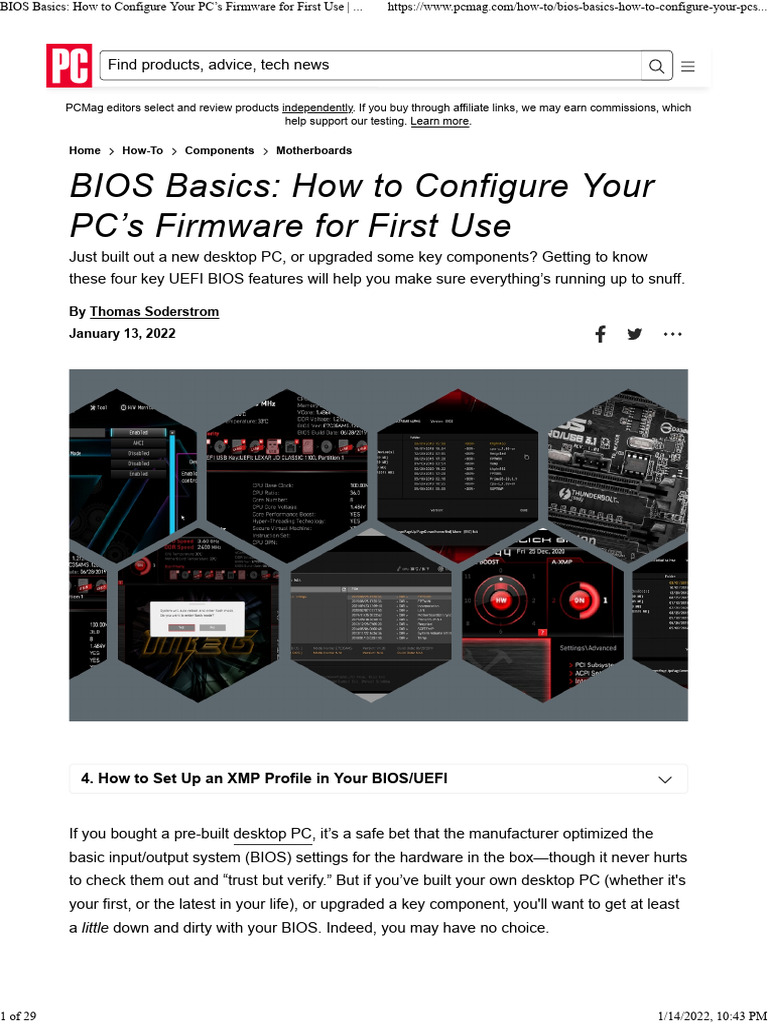 BIOS Basics How To Configure Your PC's Firmware For First Use PCMag | PDF | Bios | Booting
