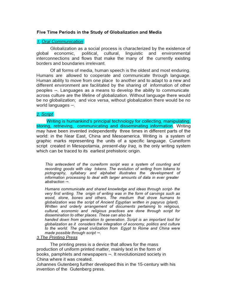 Evolution of Media in Globalization | PDF | Printing Press | Printing