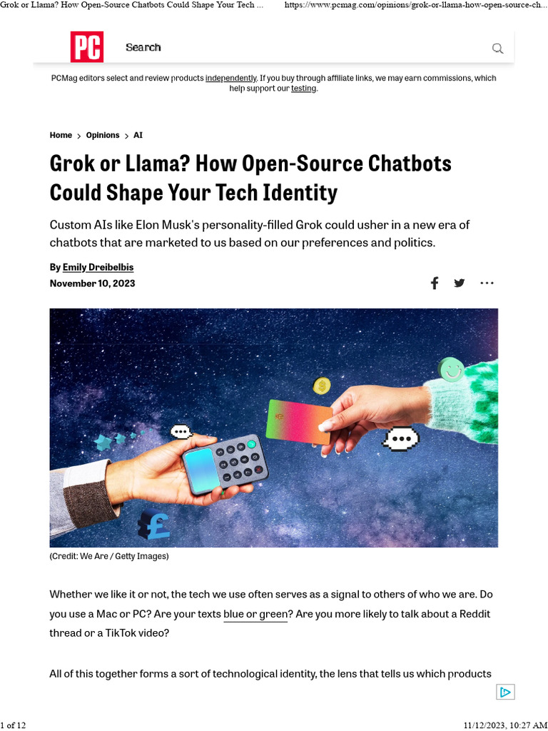 Grok or Llama How Open-Source Chatbots Could Shape Your Tech Identity PCMag | PDF | Artificial ...