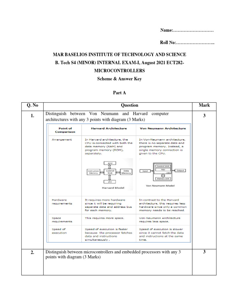 MC - CT1 - Scheme & Key | PDF | Central Processing Unit | Microcontroller