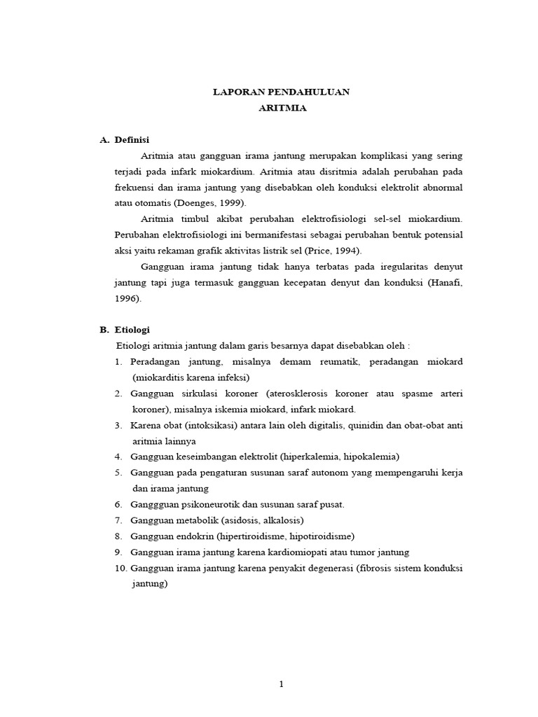 Kelompok 4 LP (Laporan Pendahuluan Aritmia) | PDF