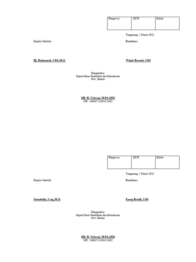 Lembar Paraf RKAS 2022 | PDF