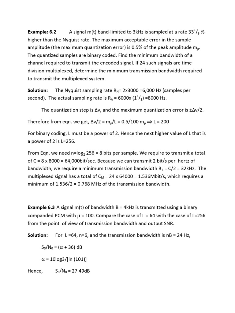 Class Lecture 09 and 10 | PDF | Modulation | Sampling (Signal Processing)
