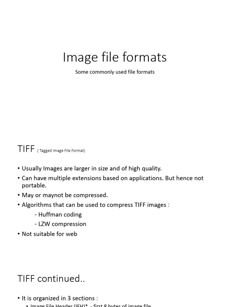 Image File Formats | Download Free PDF | File Format | Data Compression Image File Formats | Download Free PDF | File Format | Data Compression