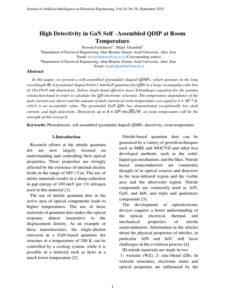 JAIEE - Volume 10 - Issue 38 - Pages 1-6 | PDF | Dielectric | Applied And Interdisciplinary Physics
