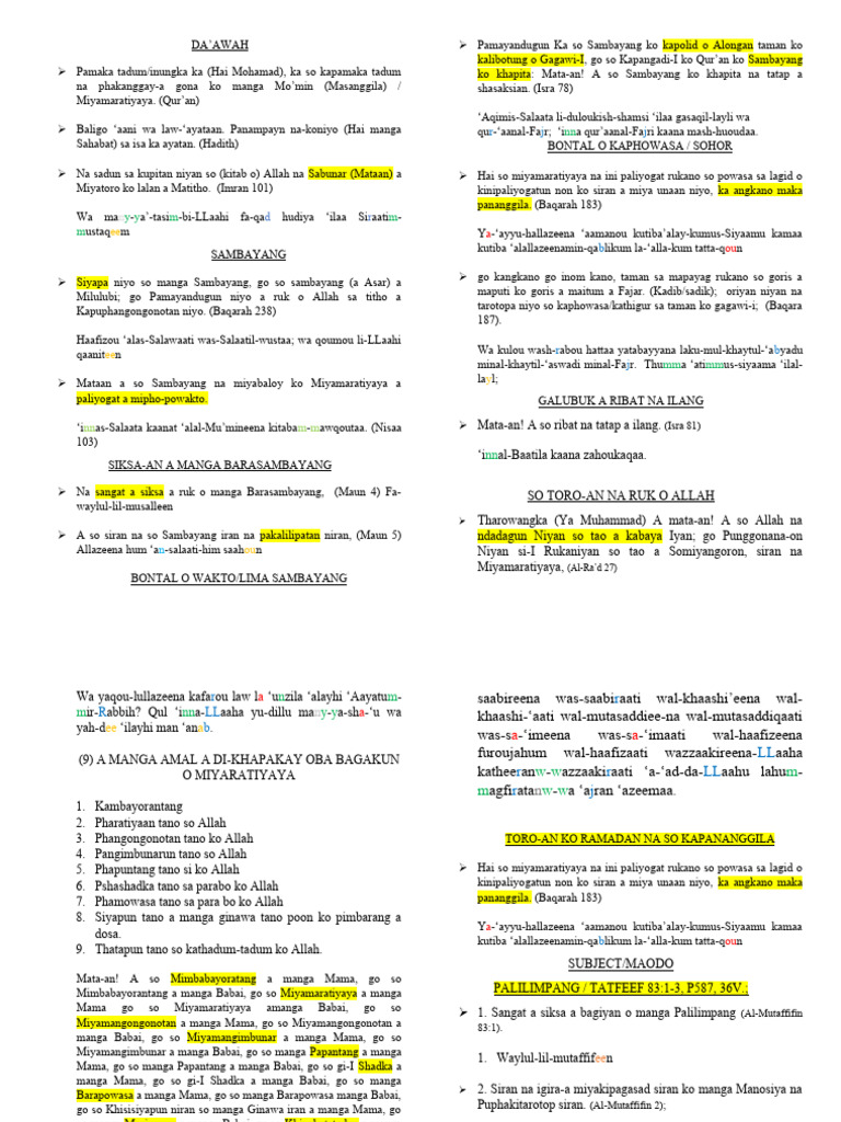 5 Sambayang | PDF | Agama & Spiritualitas