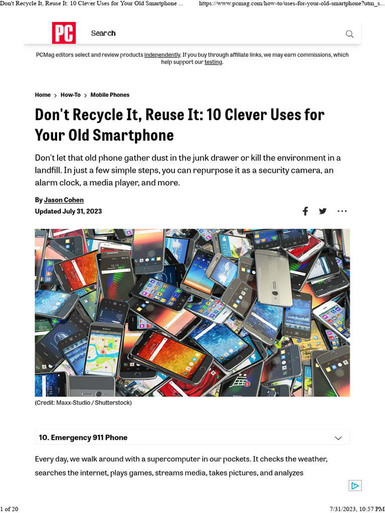 Don't Recycle It, Reuse It 10 Clever Uses For Your Old Smartphone PCMag ...