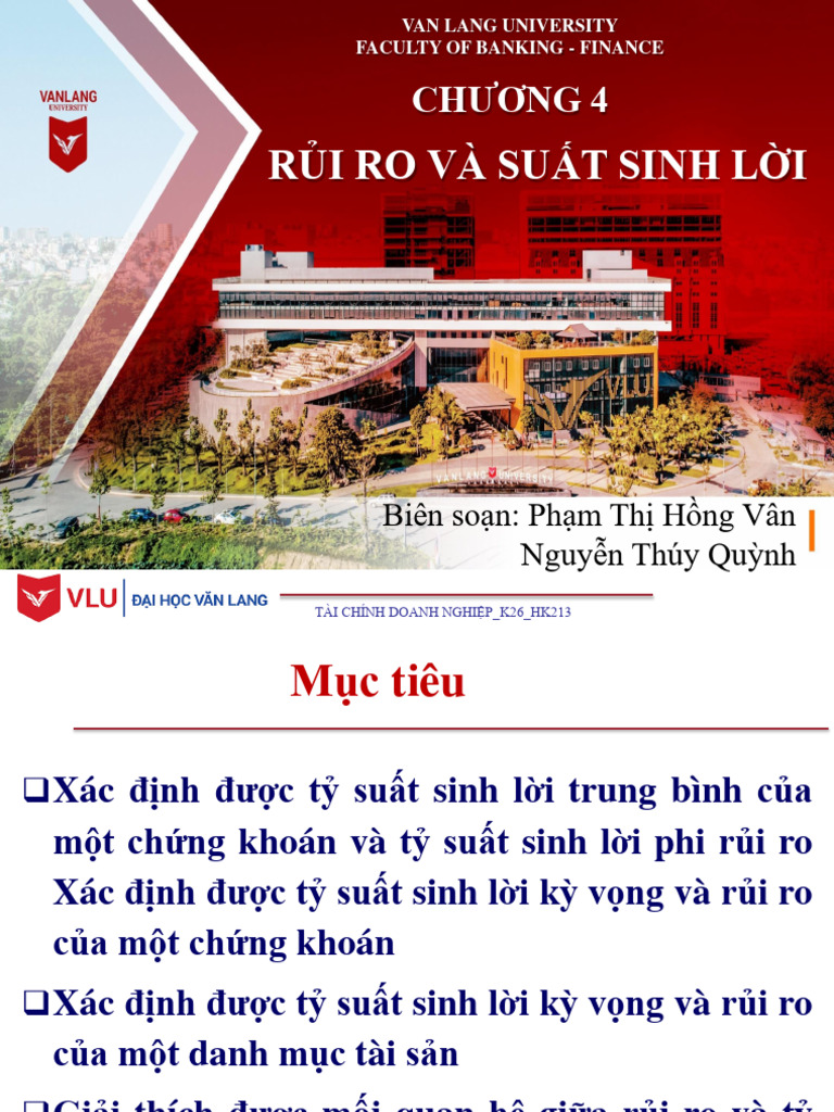 TCDN - C4 - Rủi Ro Và Suất Sinh Lời | PDF
