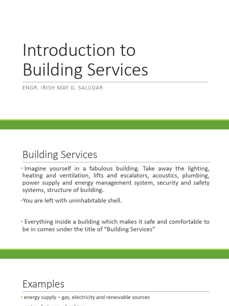 LEC 3-Introduction-to-Building-Services | PDF | Lighting | Building