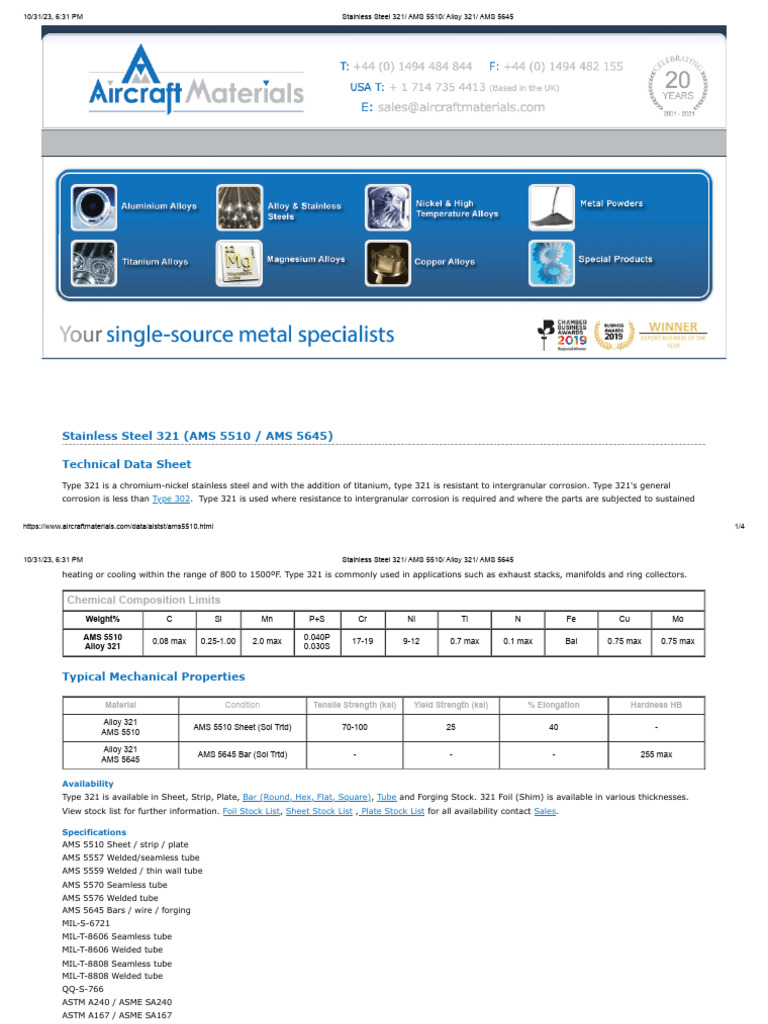 Stainless Steel 321 Specifications | PDF | Stainless Steel | Sheet Metal
