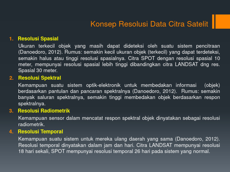 Resolusi Data Citra Satelit | PDF