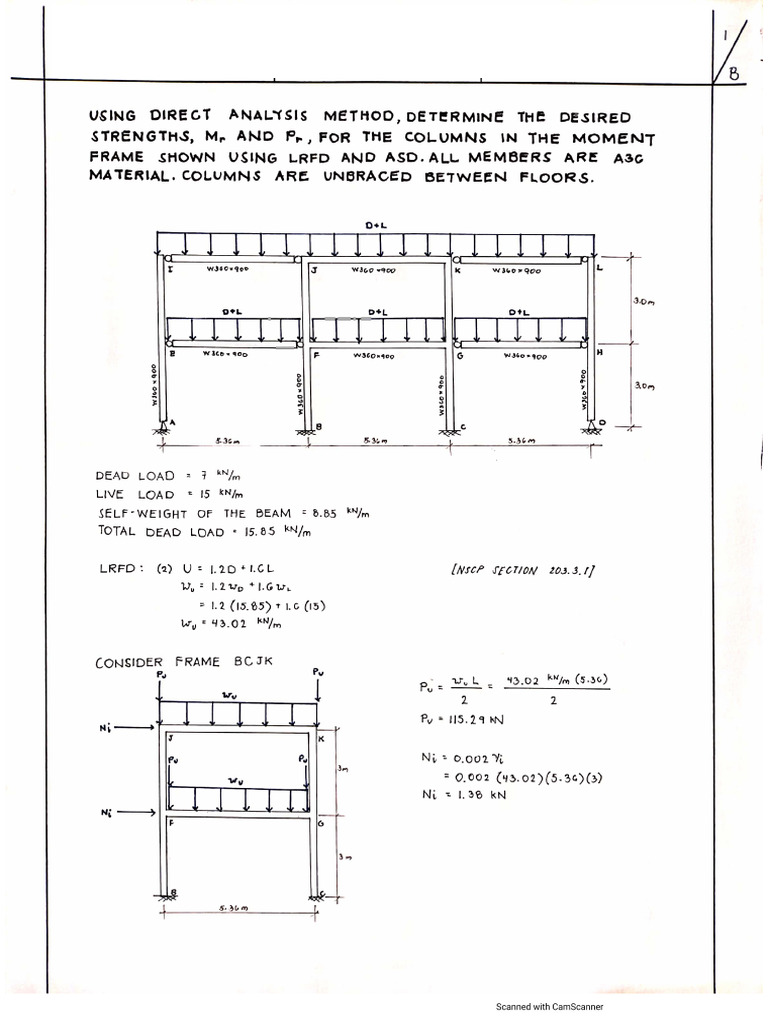 Steel Design - Direct Analysis Method LRFD and ASD (NSCP 2015) | PDF