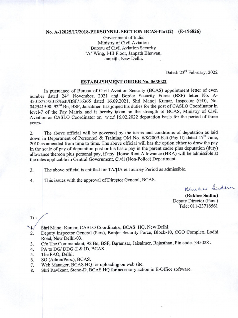 Establishment Order 06 2022 0001 0001 | PDF