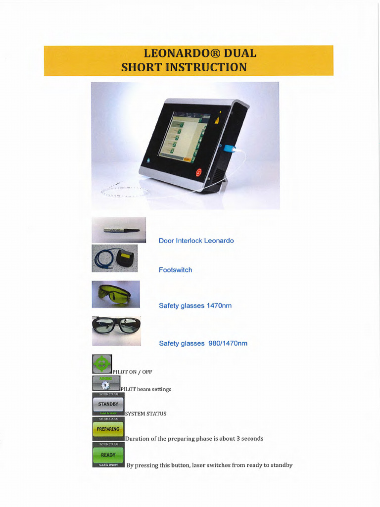 Leonardo Dual Short Instruction | PDF | Laser | Electrical Connector