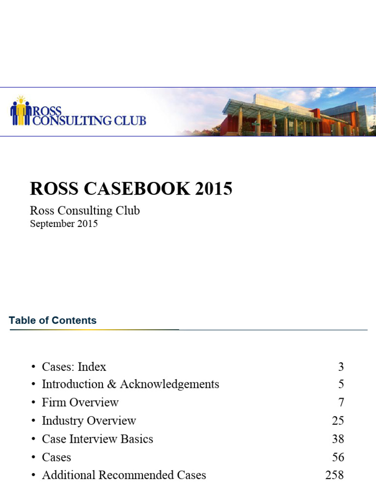 Ross Case Interview 2015 | PDF | Consultant | Banks
