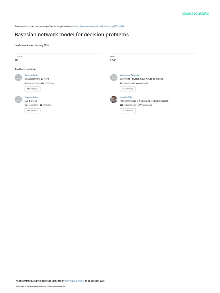 Bayesian Network Model For Decision Problems | Download Free PDF | Bayesian Network ...