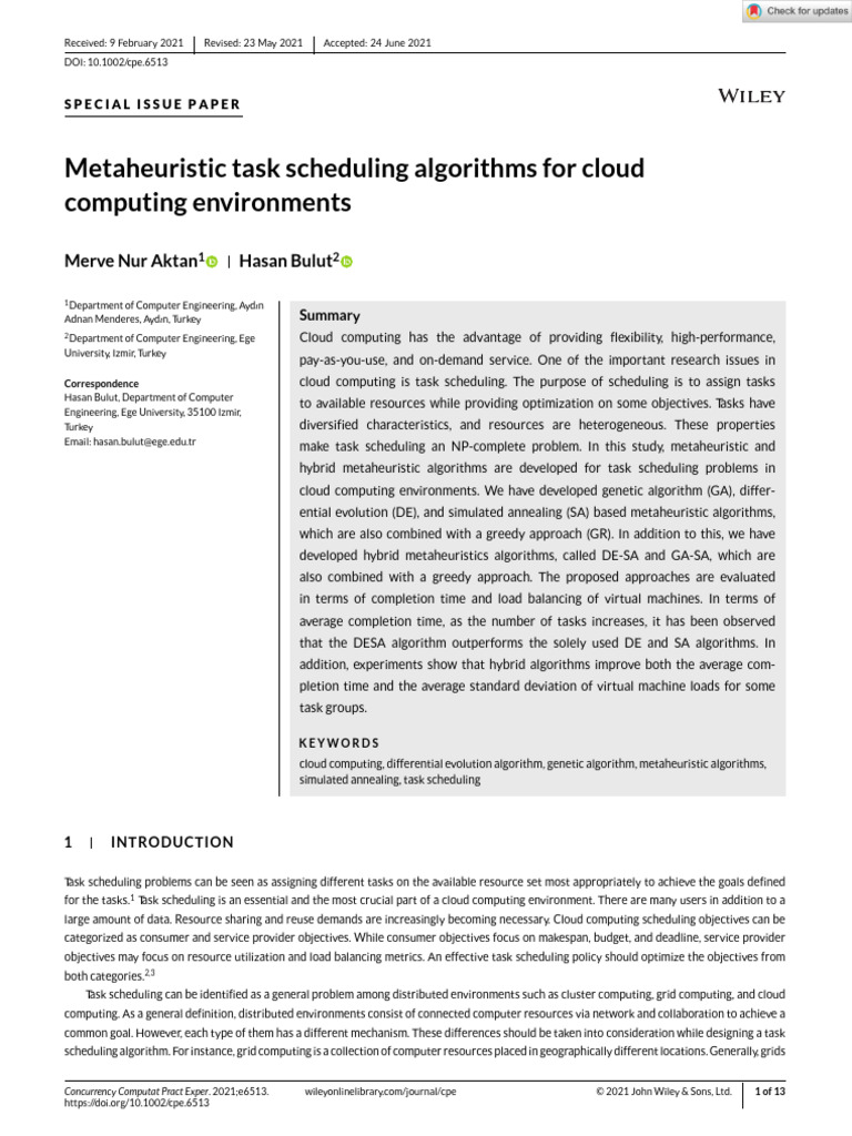 Aktan 2021 | PDF | Genetic Algorithm | Metaheuristic