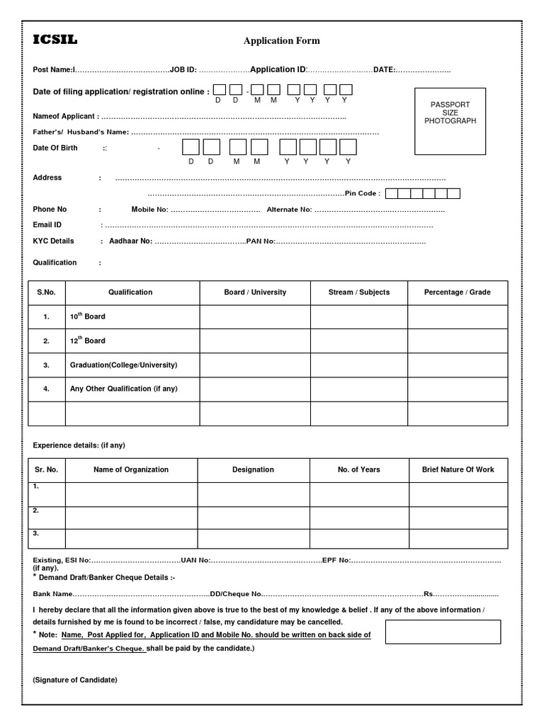 Application Form For DEOGraduate | PDF