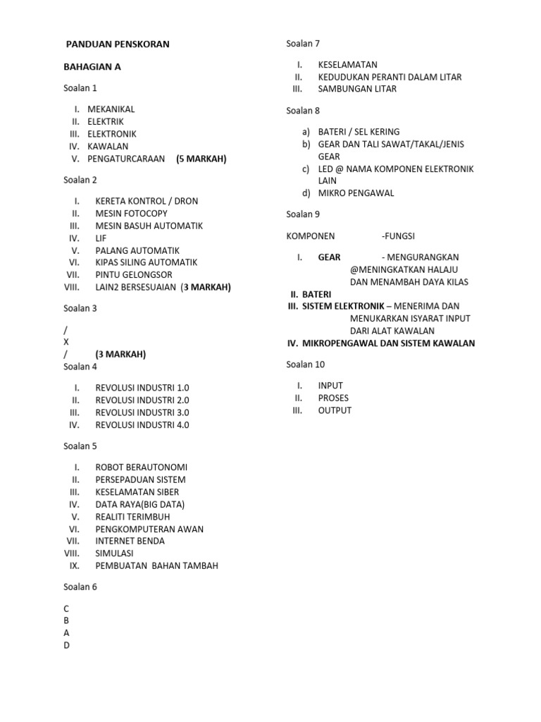 Panduan Penskoran | PDF