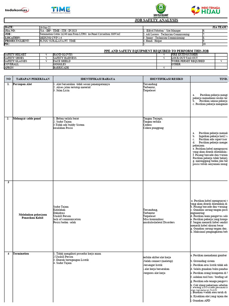 JSA Termination Dan Connectio Cable Power 1x300mm BARU | PDF