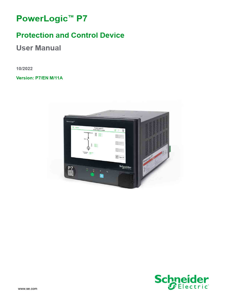 PowerLogic P7 Protection and Control Device User Manual - P7 - EN - M ...