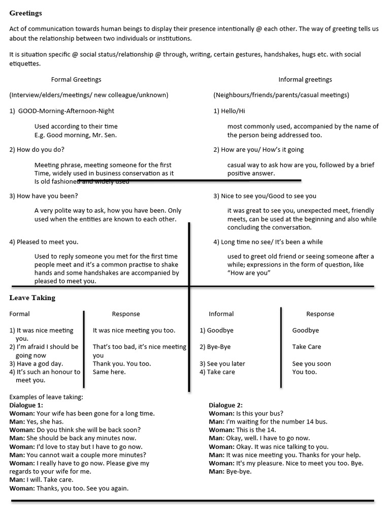 Greetings | Download Free PDF | Interview | Human Communication