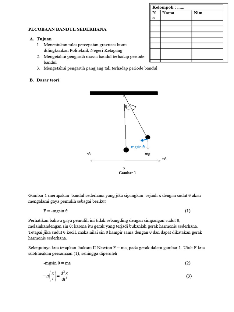 Pengaruh Massa dan Panjang Tali Bandul | PDF