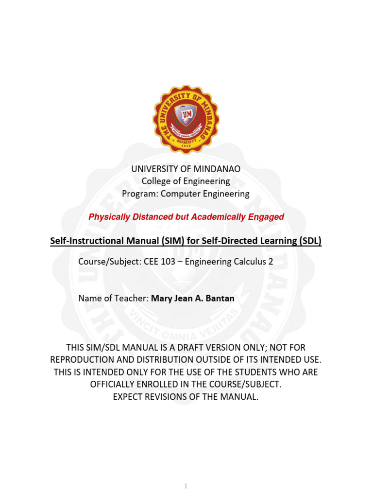 CEE 103: Engineering Calculus 2 Manual | PDF | Integral | Function (Mathematics)