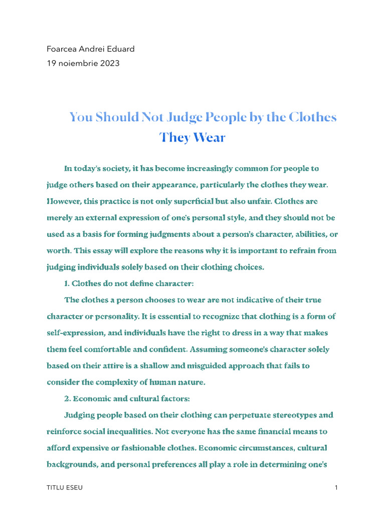 Eseu 2 | PDF | Clothing
