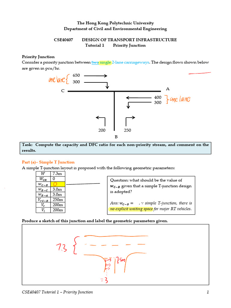 Tut 1 - Priority Junction | PDF Tut 1 - Priority Junction | PDF