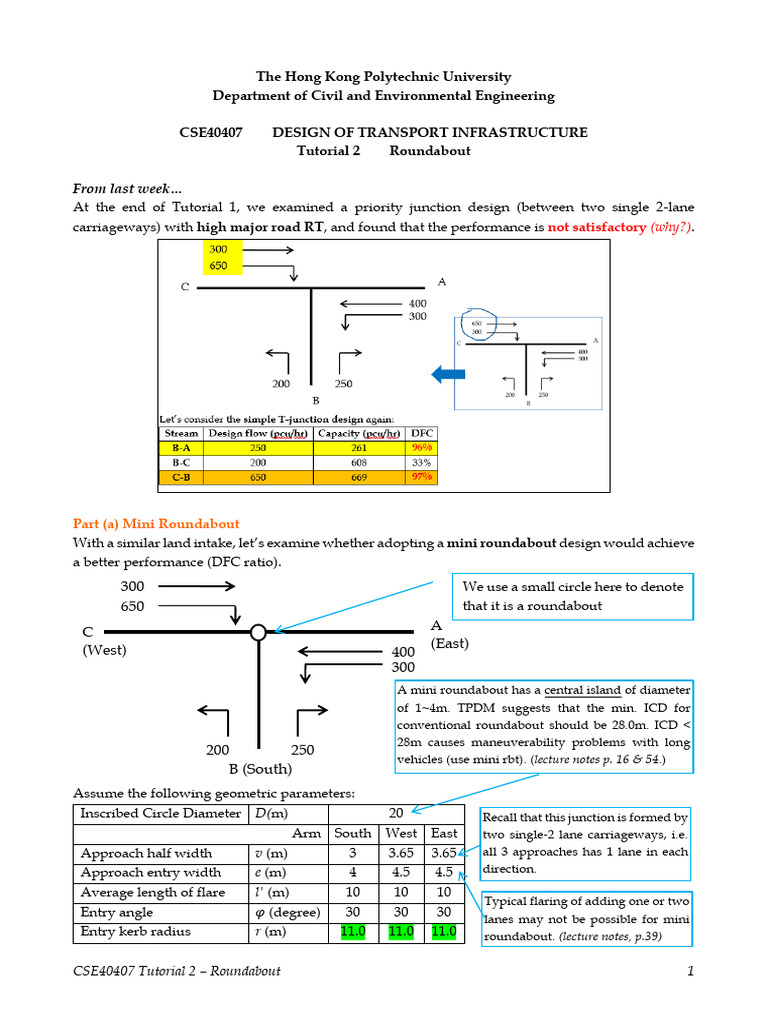 Tut 2 - Roundabout | PDF | Streets And Roads | Infrastructure