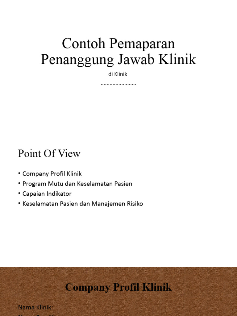 Bahan PPT PJ Klinik | PDF