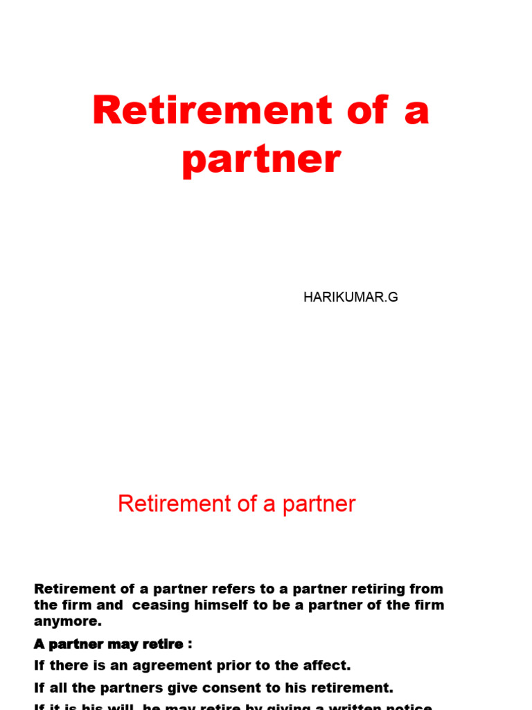 4a Reconstitution of A Partnership Firm Retirement of A Partner 1 | PDF ...