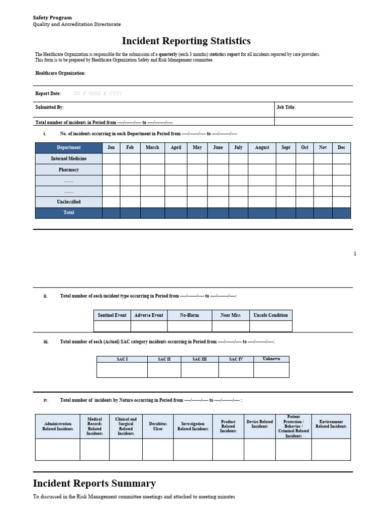 Incident Reporting Statistics v2 | PDF | Health Care | Medicine