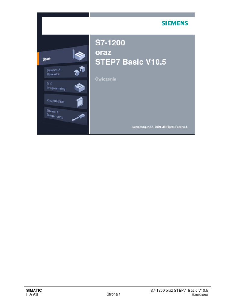 Step7 Basic V10.5 Cwiczenia V10 | PDF | Computer Engineering | Computer Architecture