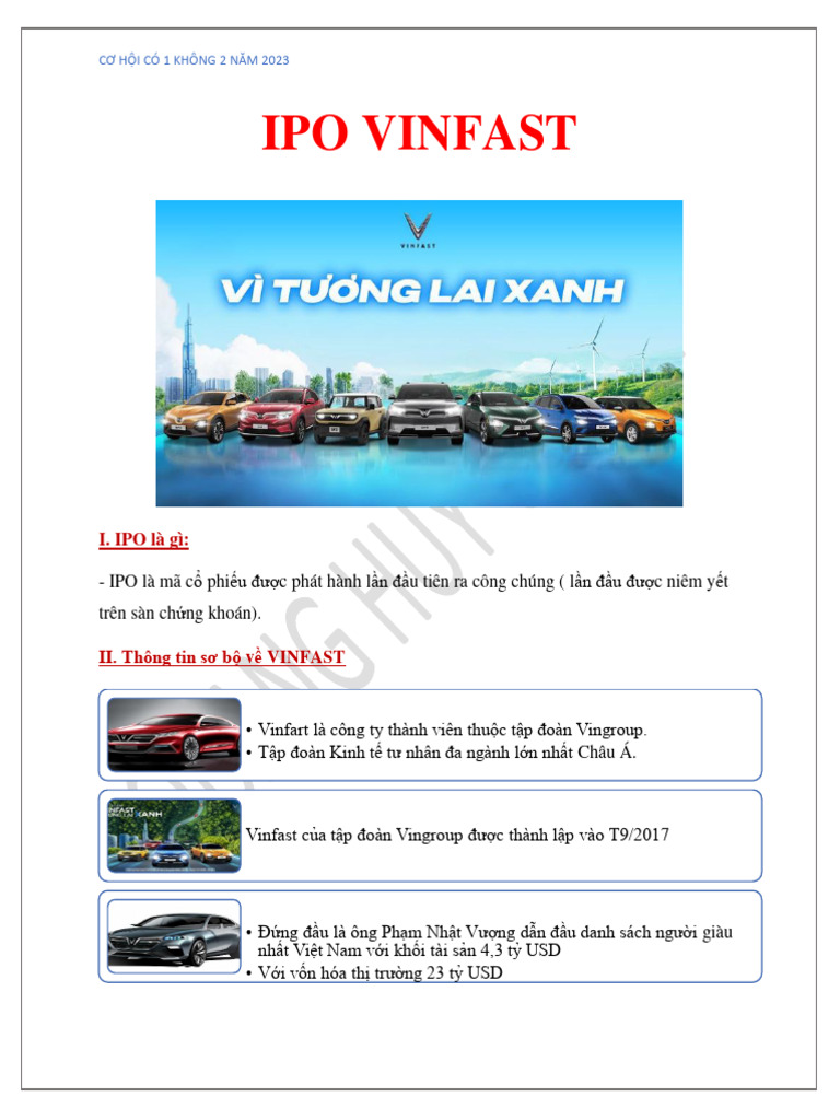 Ipo Vinfast T7 2023 | PDF