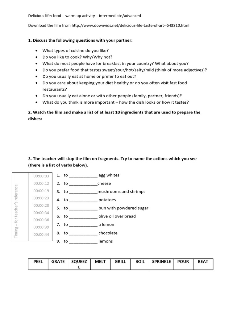 Eslprintables 2015622553266530 | PDF | Taste | Asian Cuisine