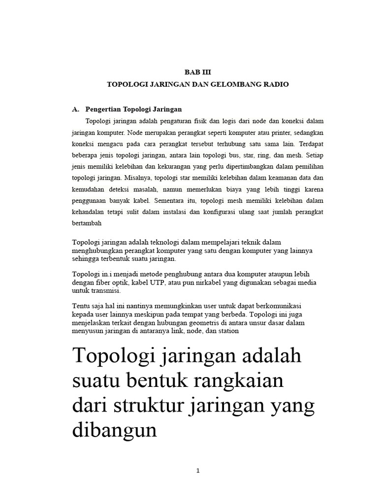 Kelompok 3 Topologi Jaringan Dan Gelombang Radio | PDF