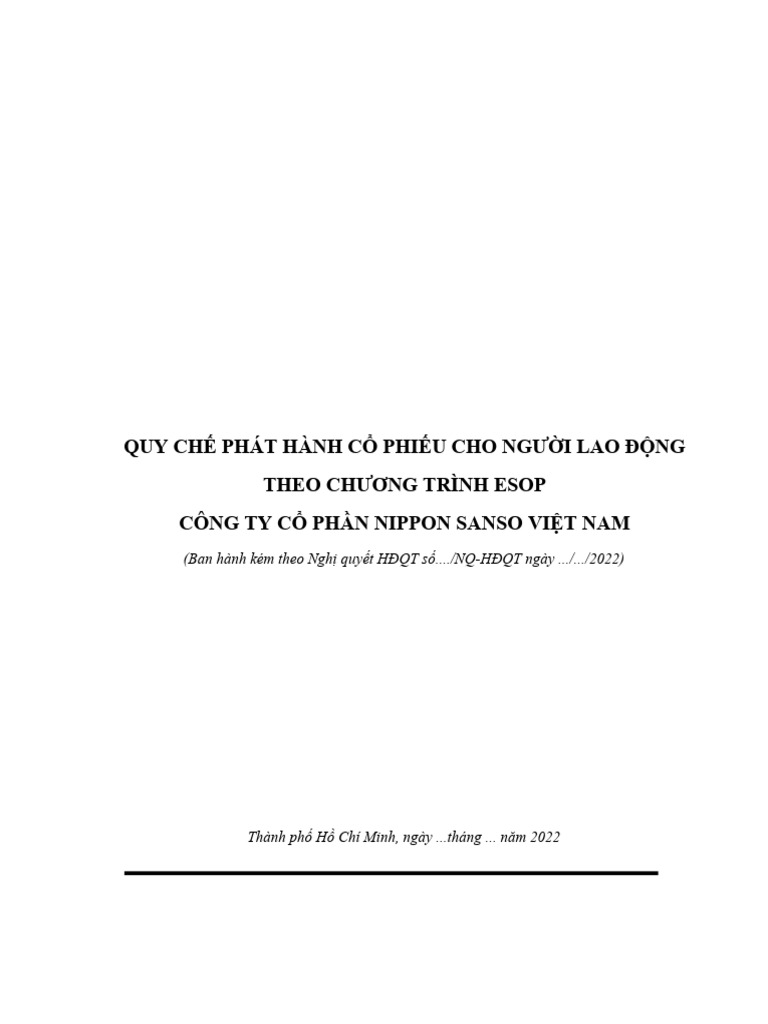 15. QUY CHẾ ESOP | PDF