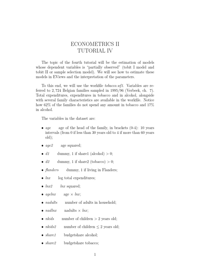 Econometrics Eviews 7 Pdf Coefficient Of Determination Errors And