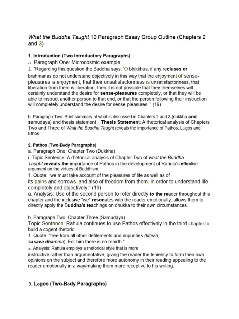 Rhetorical Analysis Example Outline | PDF | Four Noble Truths ...