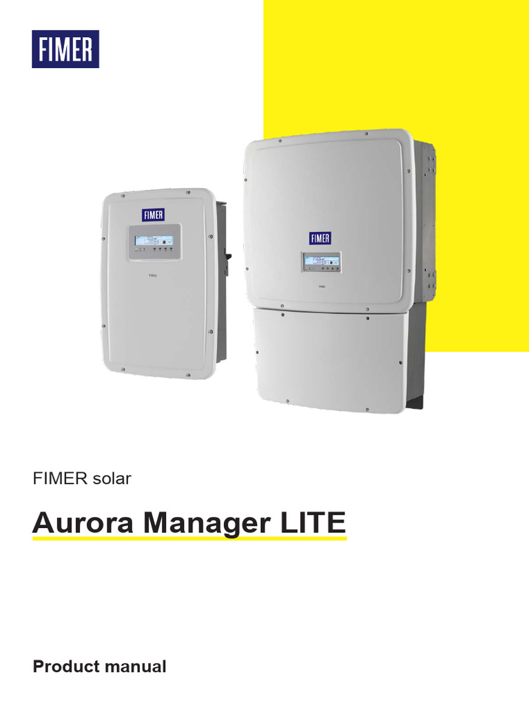 FIMER AURORA-Manager-LITE-ProductManual Rev A EN 0 0 | PDF | Menu ...