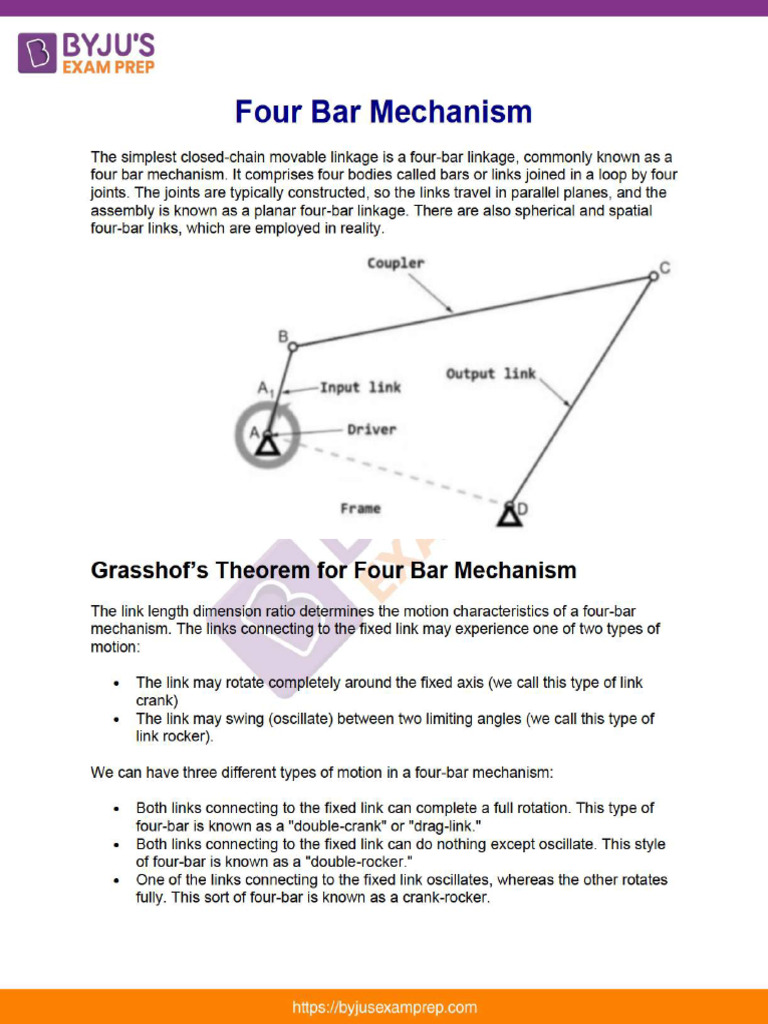 Four Bar Mechanism Gate Notes 65 | PDF