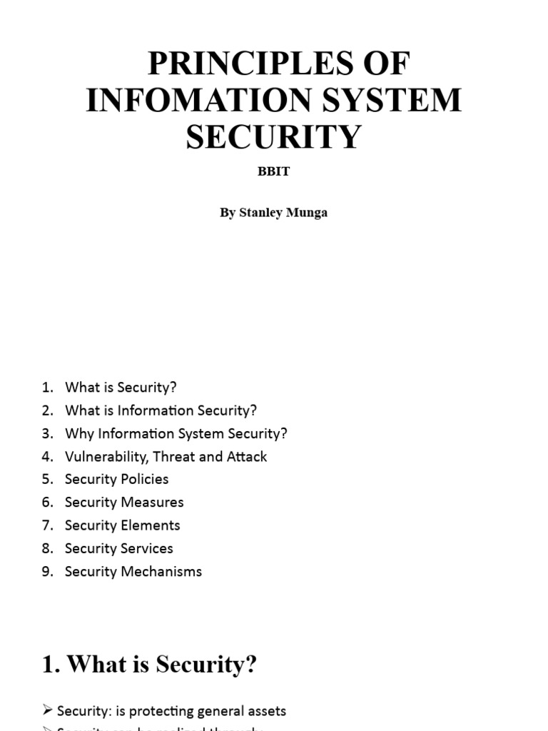 Lect 1 Introduction of Infor. System Security | PDF | Security Hacker | Information Security