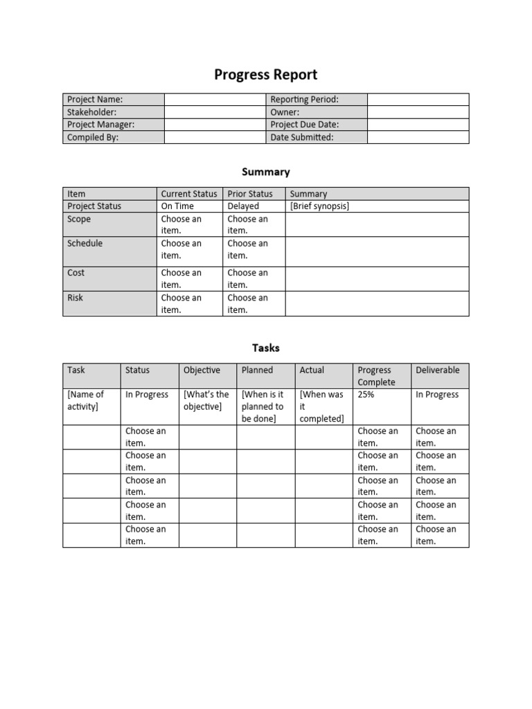 Free Progress Report Template ProjectManager ND23 | PDF | Business