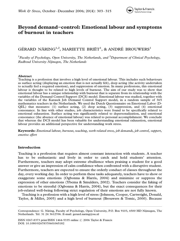 Gerard Naring, Mariette Brie & Andre Brouwers | PDF | Occupational ...