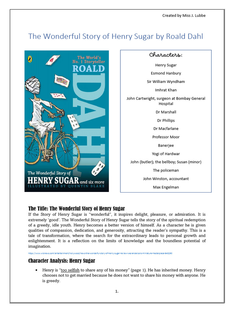 Henry Sugar: A Journey of Transformation | PDF