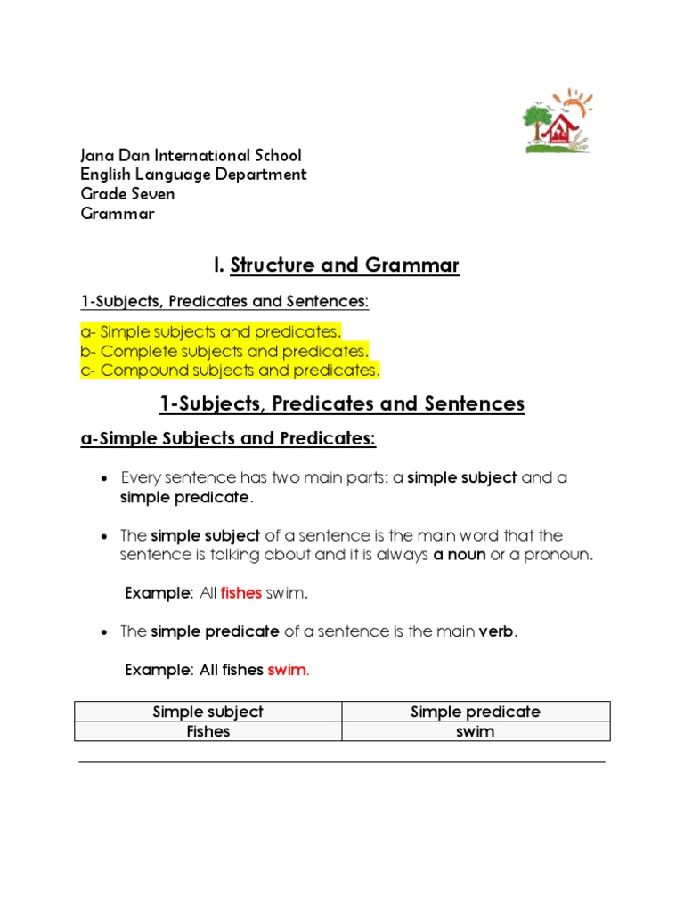 Subjects and Predicates | PDF | Subject (Grammar) | Predicate (Grammar)